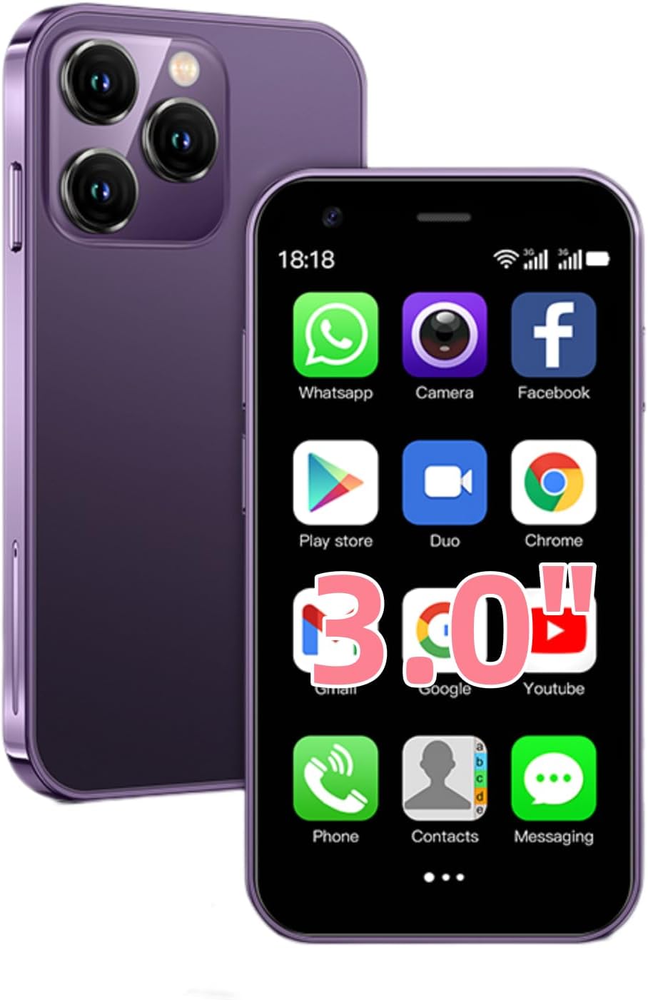 Amazon.com: Mini Phone XS15 3.0inch Small Smartphone,2G+16G,Android 8.1 ...