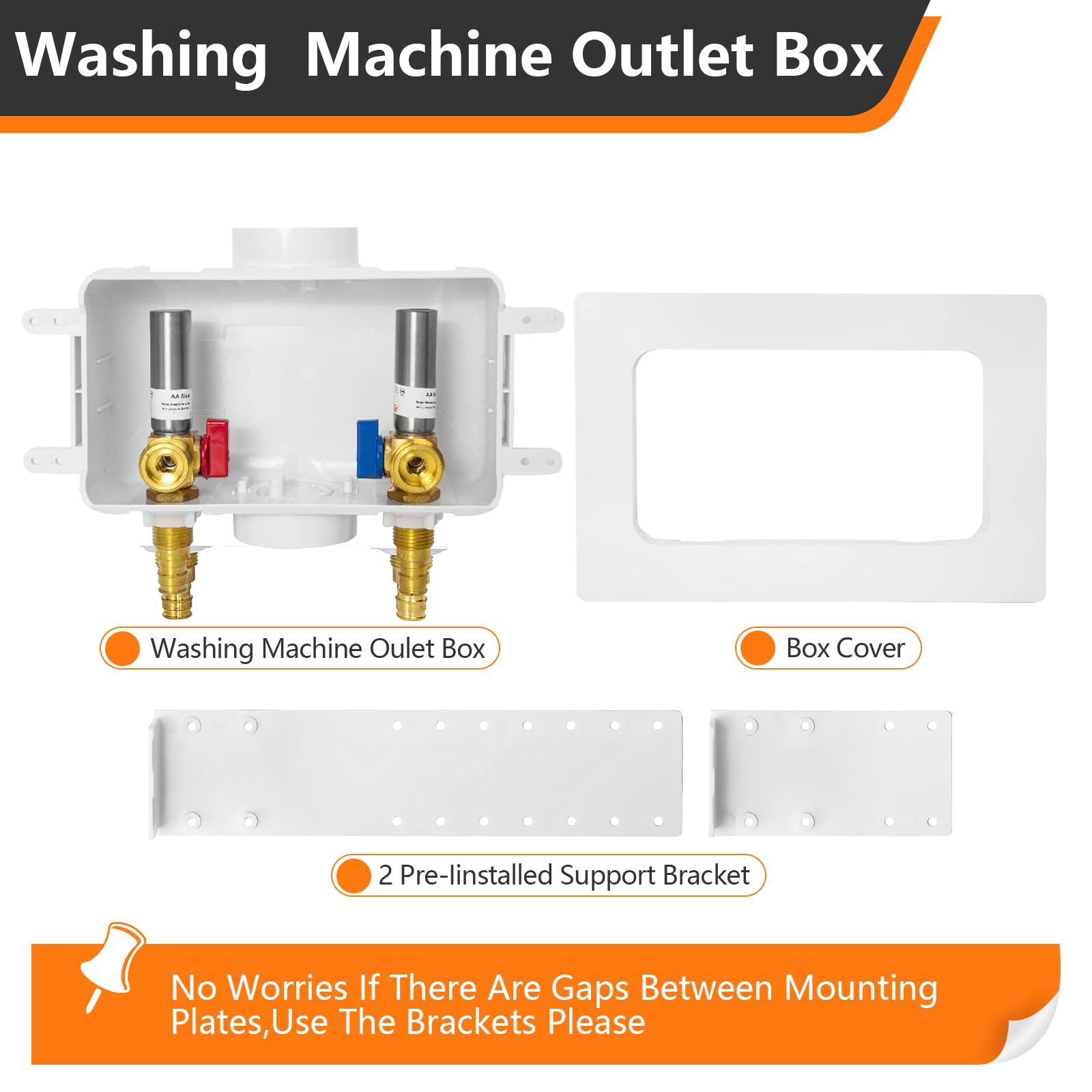 Snapklik.com : HeSun Washing Machine (Laundry) Outlet Box, 1/2 Inch PEX ...