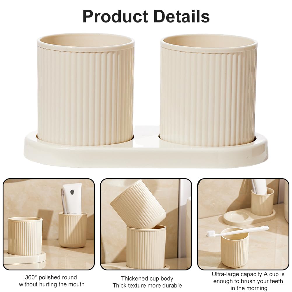 Toothbrush Cup Blueek Bathroom Toothbrush Holder, Reusable Plastic ...