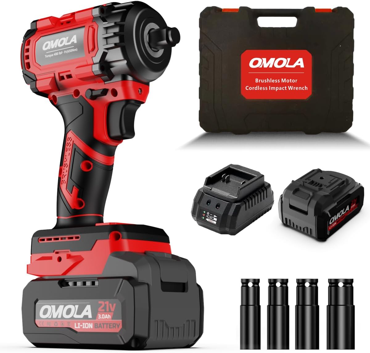 Impact Wrench,1/2 impact gun，480 Ft-lb（650NM） electric Impact Wrench ...