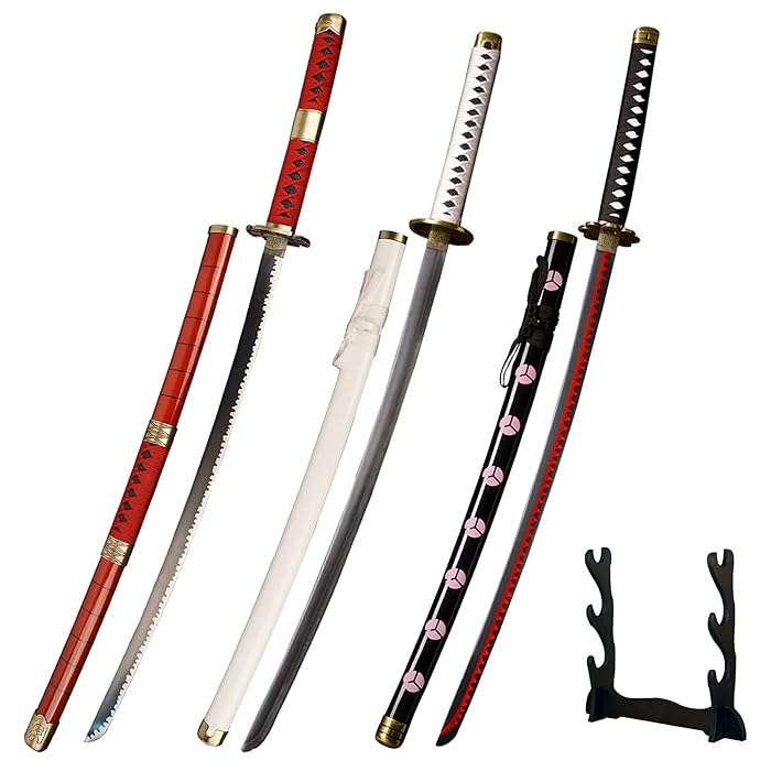 Buy 41" Roronoa Zoro Steel Swords Real,Kitetsu,Wado Ichimonji,Shusui ...