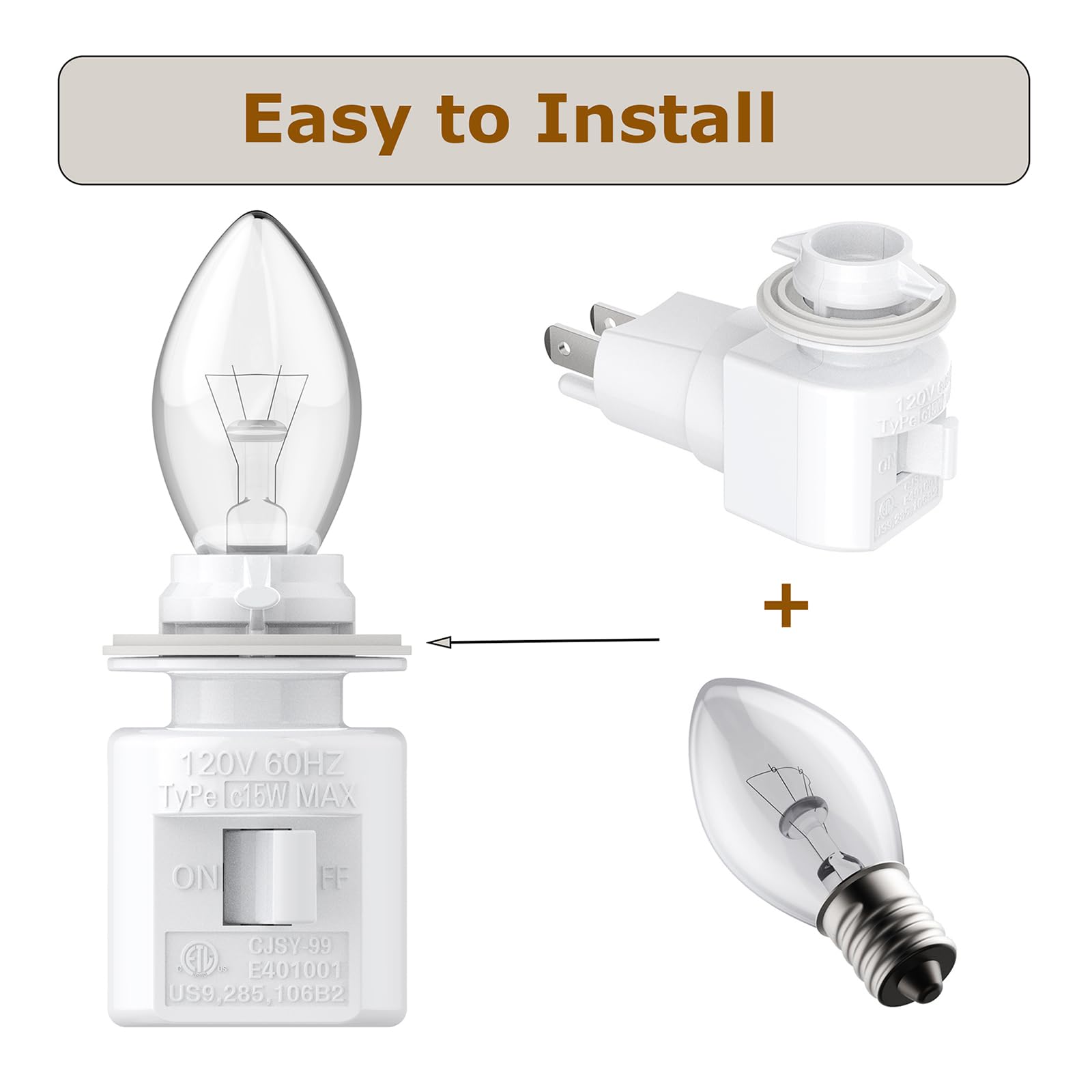 Night Light With Switch On Socket Base Night Light Socket
