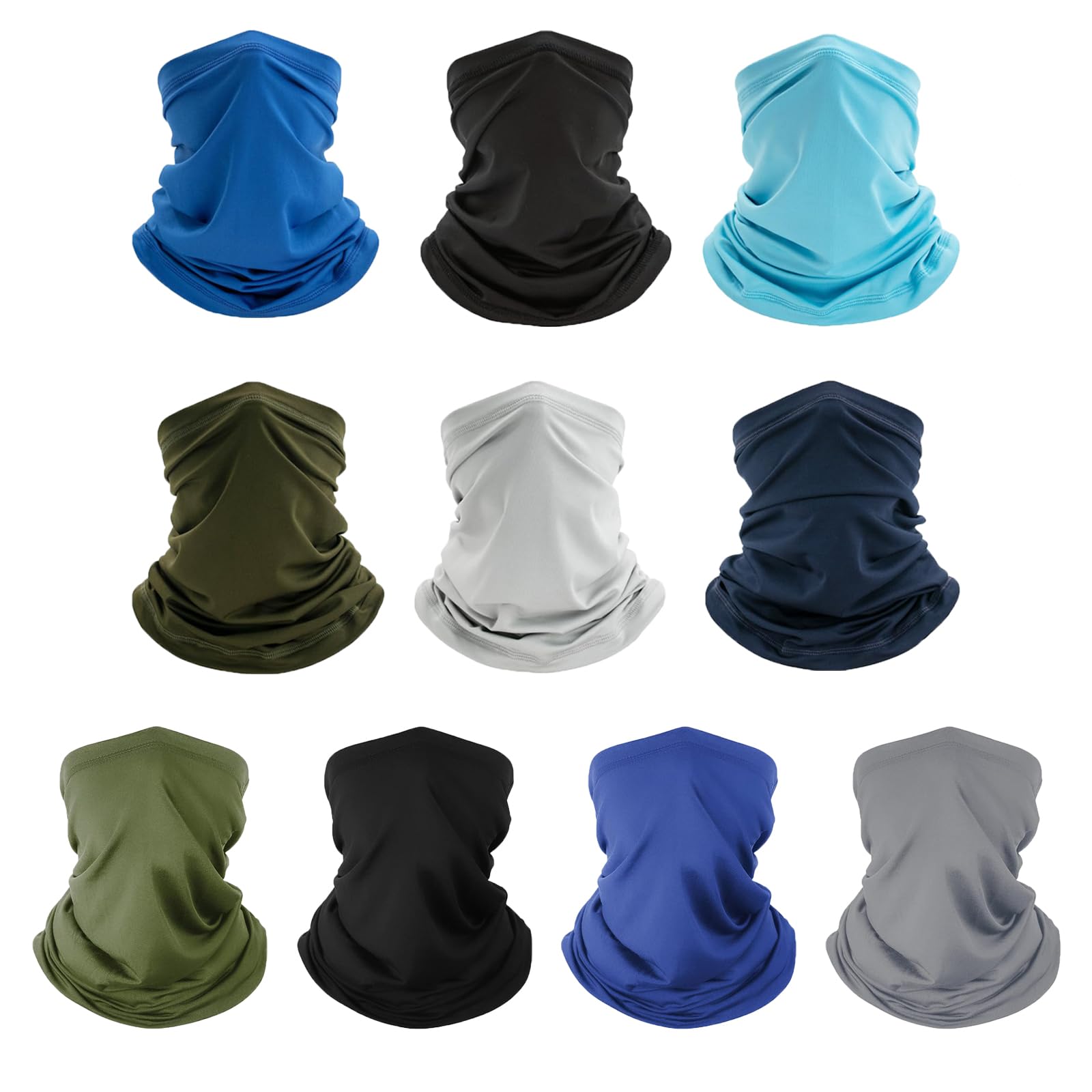 Amazon.com: Finvizo 6 Pack Neck Gaiter Bandana Face Mask and 4 Pack ...