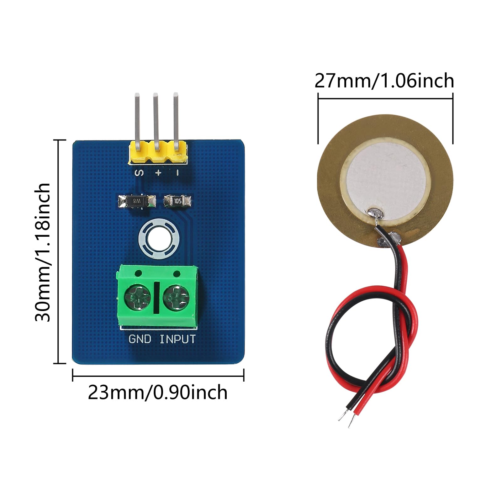 Snapklik.com : 10pcs Piezoelectric Sensor Analog Ceramic Vibration Sensor Module ...