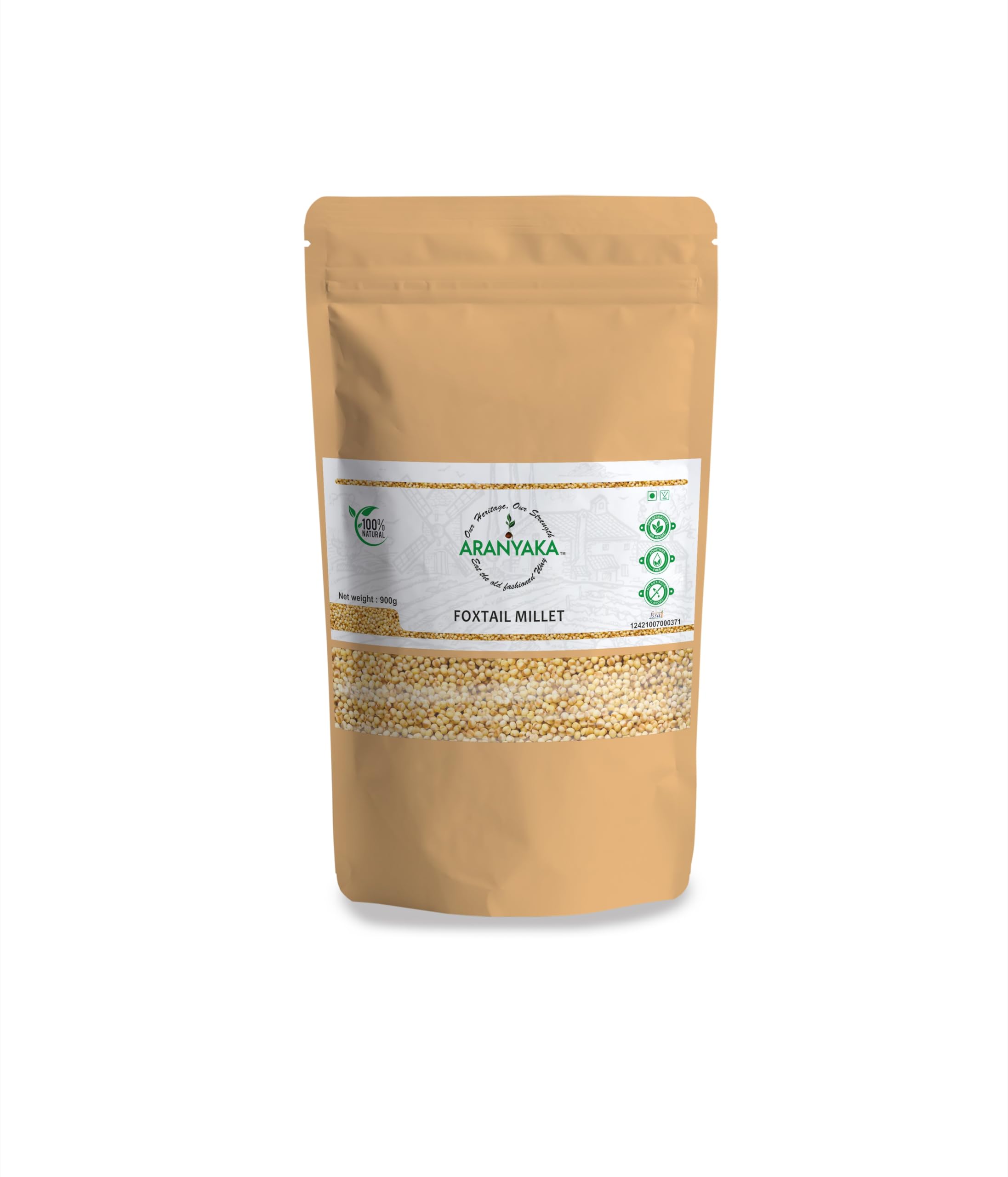 Aranyaka Foxtail Millet 900g RAW (Whole Grain)-(Kaon/Kang/Kangni/Kakum ...