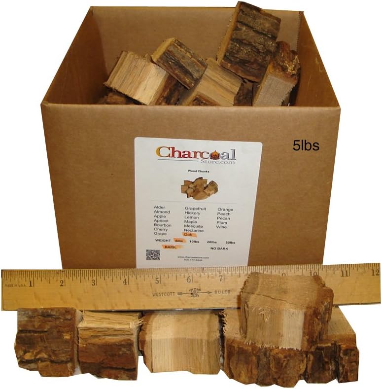 Amazon.com : CharcoalStore White Oak Wood Smoking Chunks - Bark (5 ...