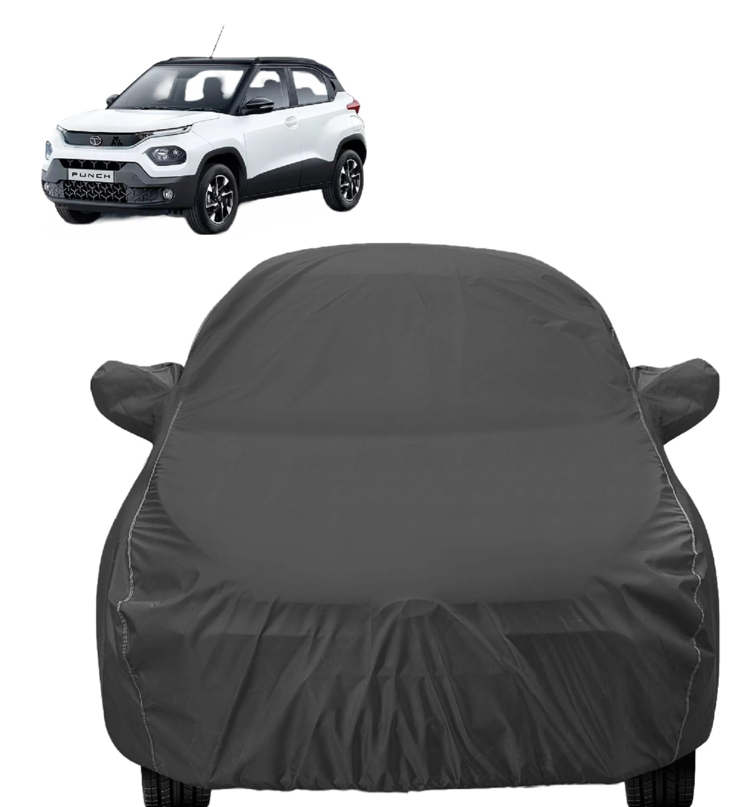 Auto Hub Car Cover Compatible with Tata Punch with Mirror Pocket, Water ...