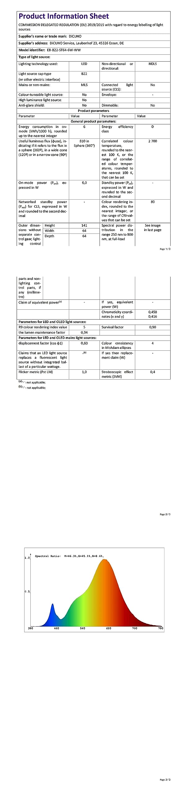 AidSci Vintage Edison Light Bulb LED, B22 Bayonet Cap ST64 Amber Glass ...