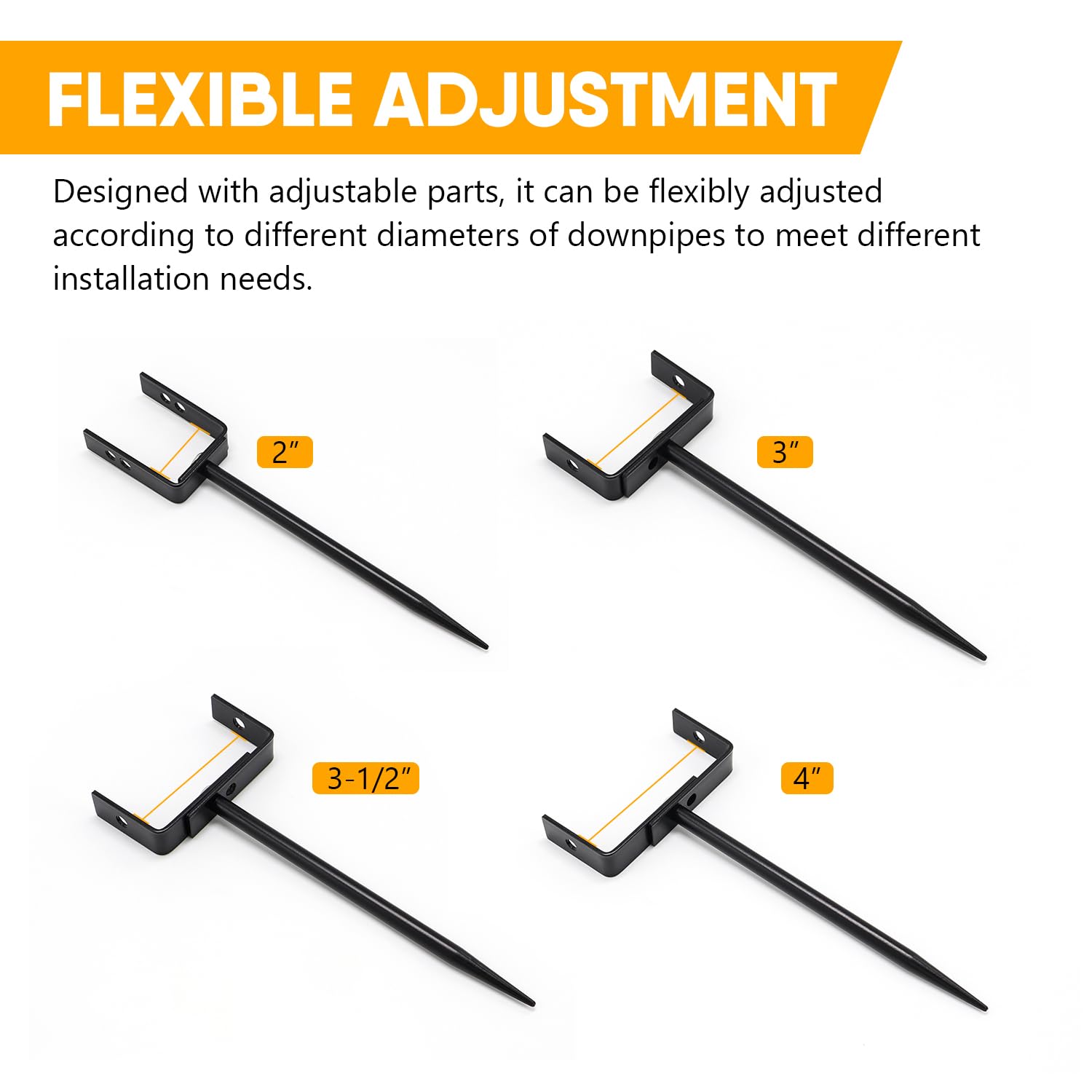 Metal Bracket QZATTCAEN 2-Pack - Adjustable Galvanized Iron Rainwater ...