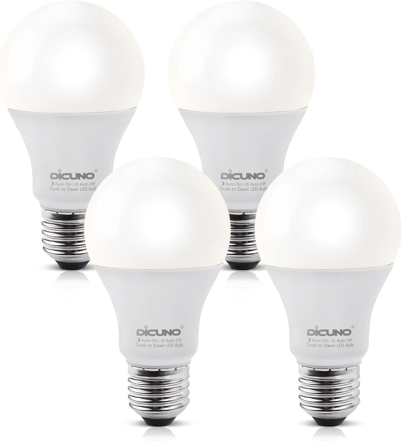 DiCUNO Dusk to Dawn Sensor Bulb E27, 60W Equivalent, 5000K, 9W 800LM ...