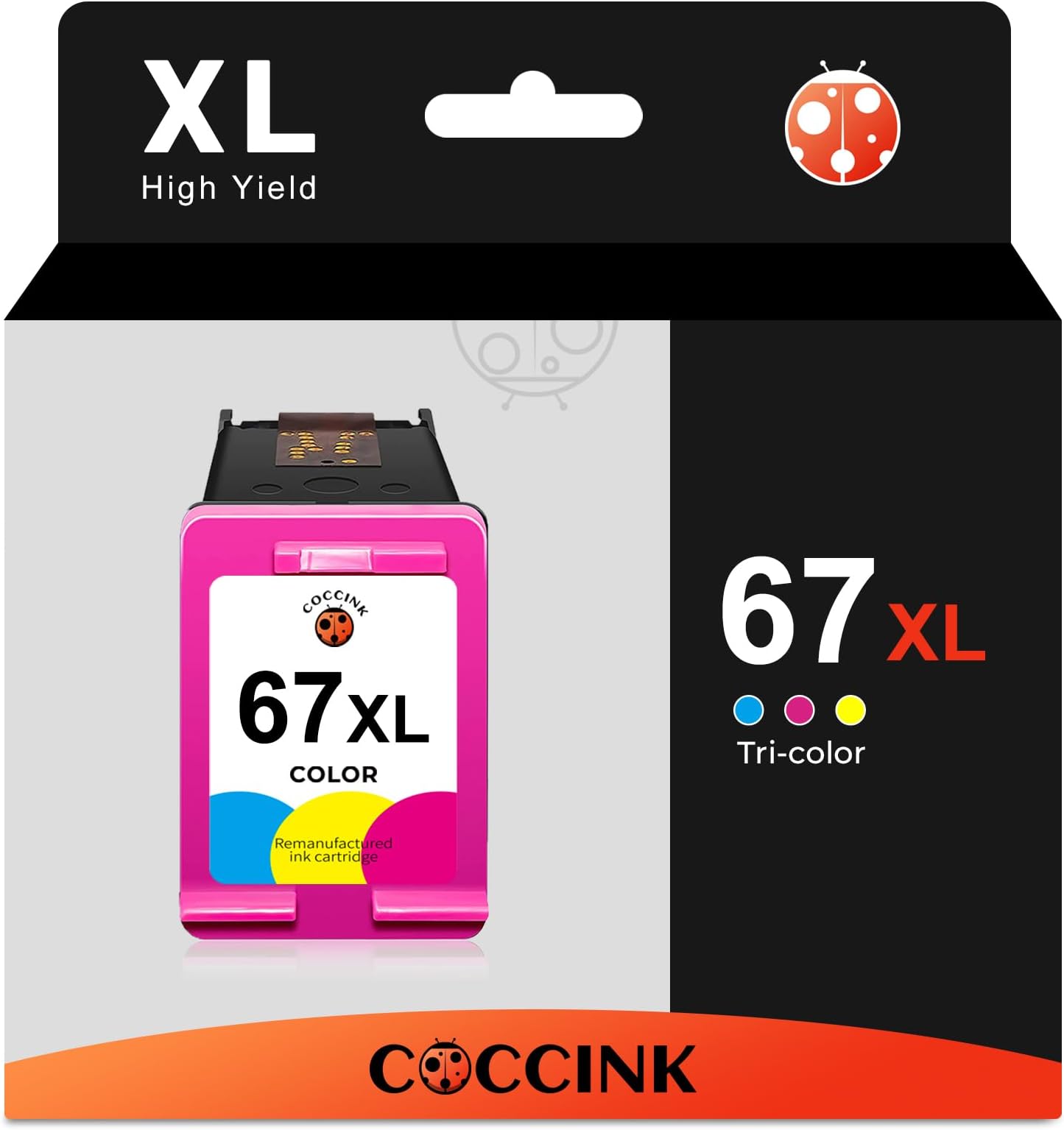 Amazon.com: COCCINK 67XL Color Ink Cartridge for HP DeskJet 2800e 2855e ...