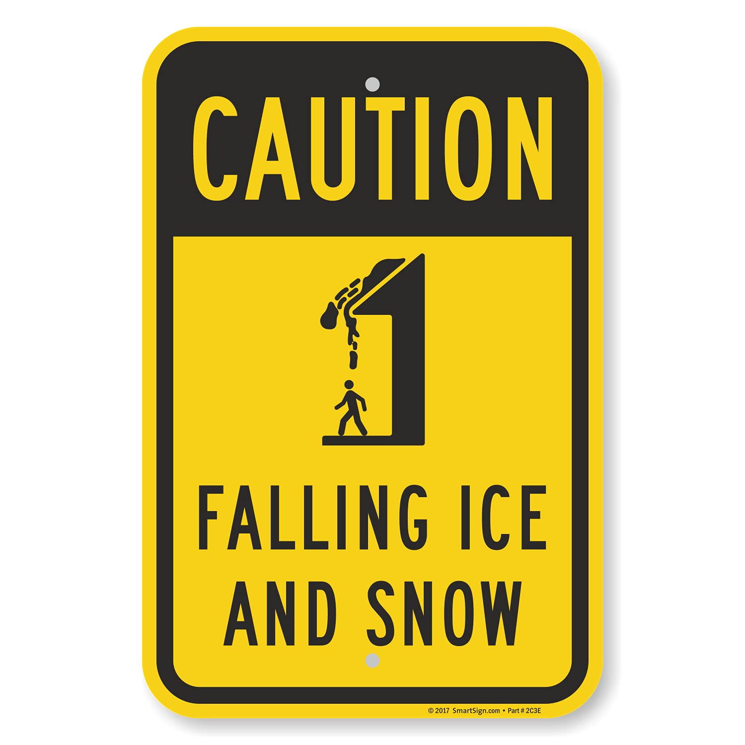 SmartSign by Lyle K-7436-AL-12x18 Aluminum Sign, Legend"Caution-Falling ...