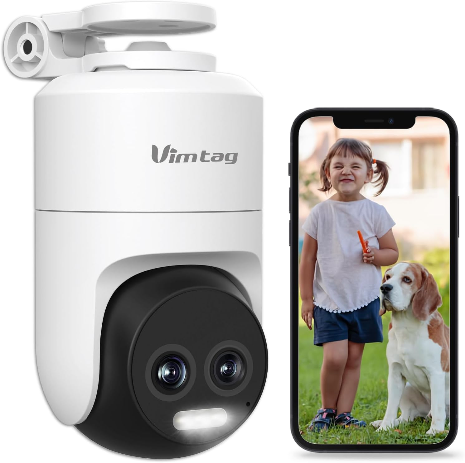 Amazon.com : VIMTAG Security Camera, Dual Lens 2.5K/4MP 360° Outdoor ...
