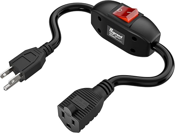 Amazon.com: Inline On/Off Switch Extension Cord, Plugrand 3-Prong Household Switchable Power ...