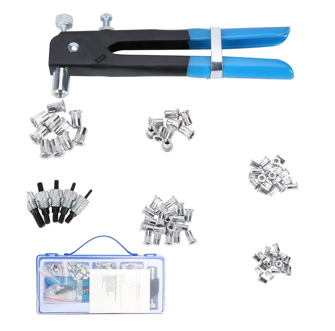 FreeTec 86Pcs Threaded Nut Rivet Insert Tool Riveter Rivnut Nutsert ...