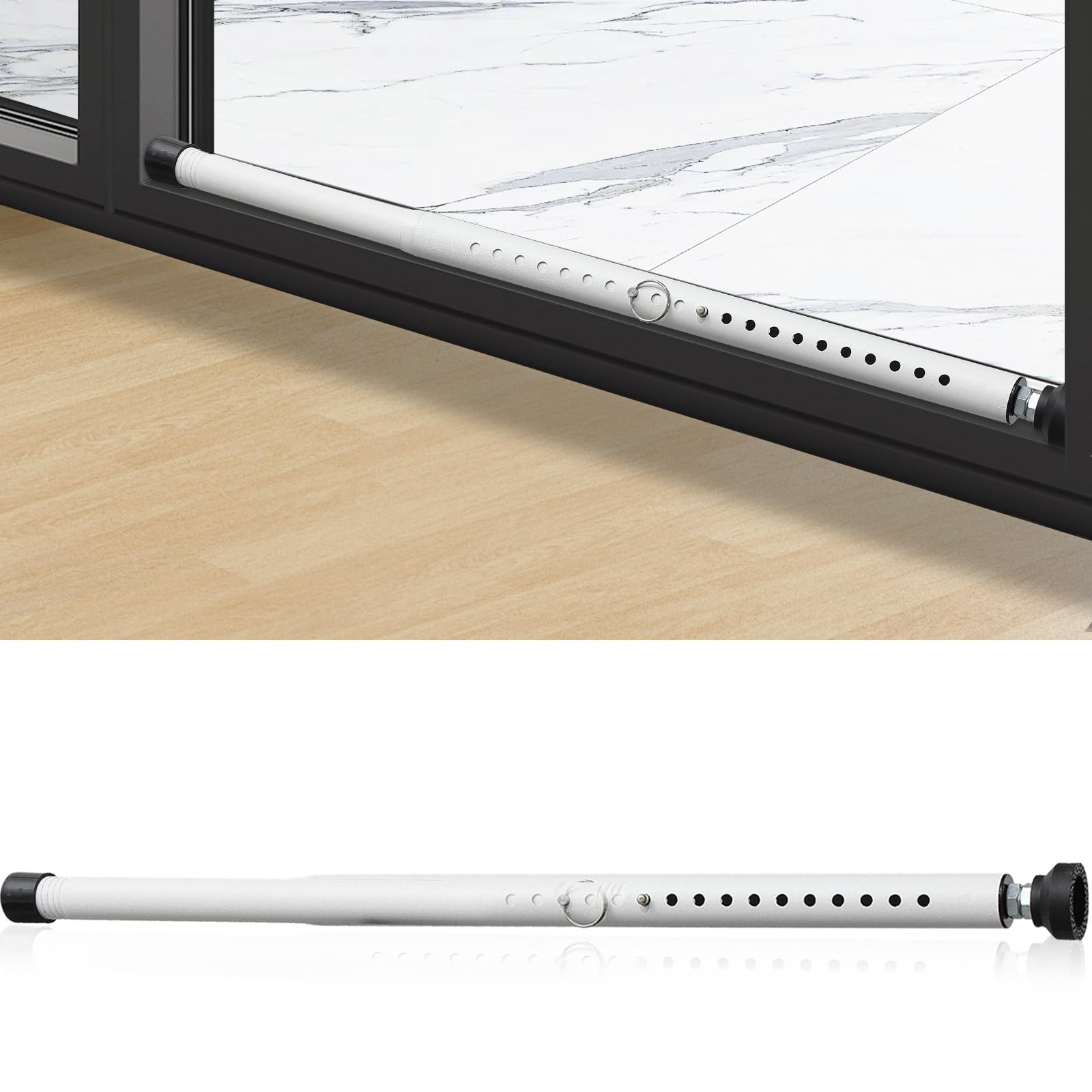 Snapklik.com : Heavy Duty Sliding Door Security Bar - Adjustable 17-50 Inch