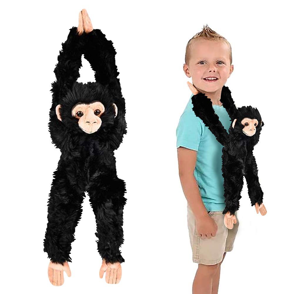 Amazon.com: ArtCreativity Black Hanging Chimpanzee Plush Toy, 19 Inch ...