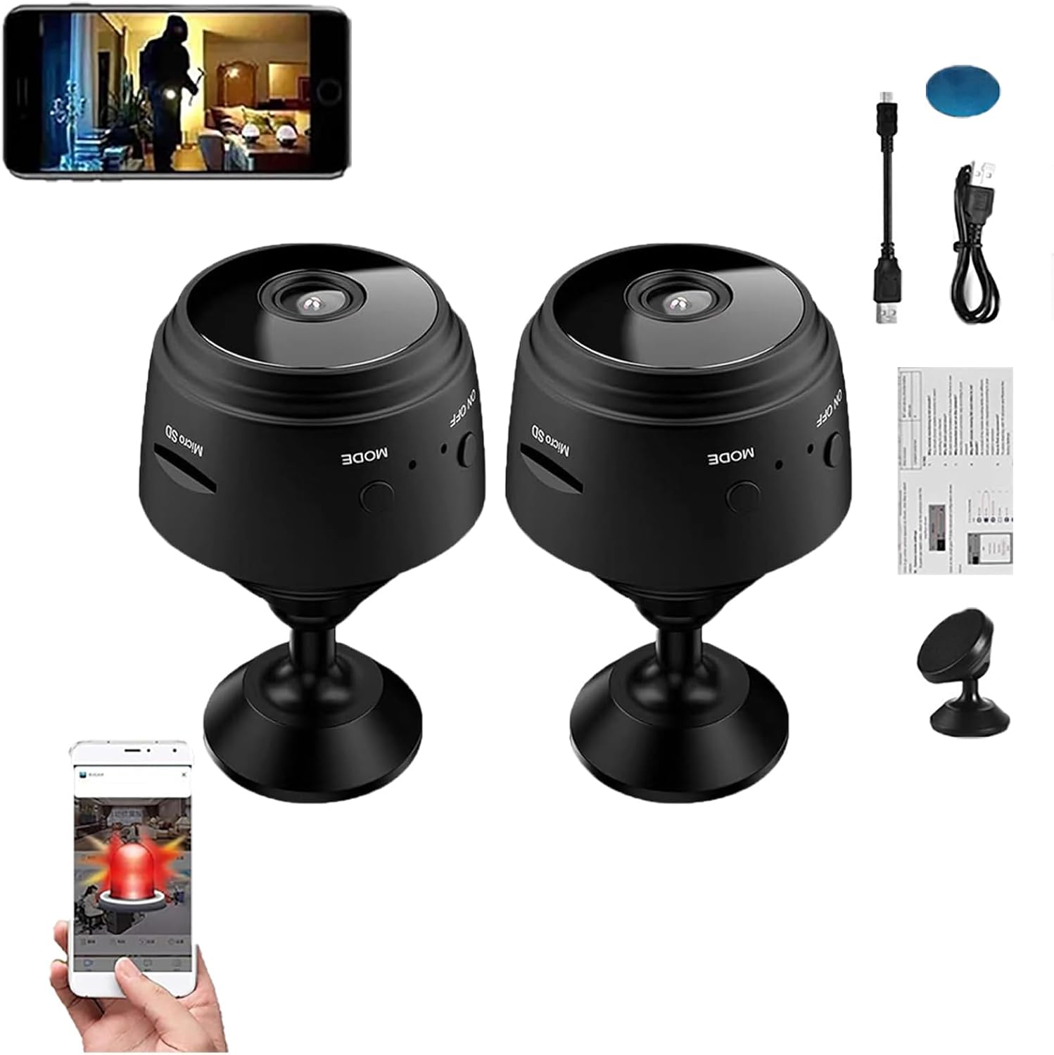 Magnetic Miniature Security Camera,Mini 1080p Hd Wireless Magnetic ...