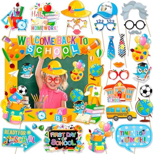 Amazon.com: HOWAF Back to School Photo Booth Props, 45 Pieces First Day ...