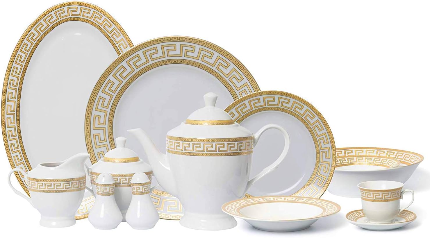 Amazon.com | Porcelain Dinnerware Set 16 Piece - Luxurious Service for ...