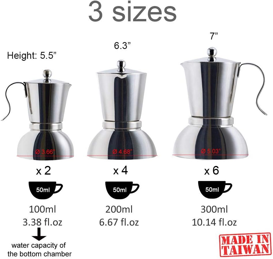 Stainless Steel Stovetop Espresso Maker – Italian Espresso Coffee Maker ...