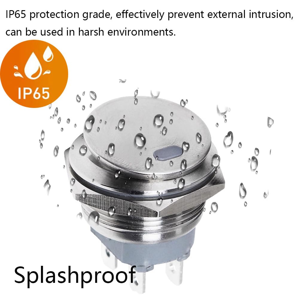 Snapklik.com : Stainless Steel 12-24V/15A Waterproof Round Rocker ...