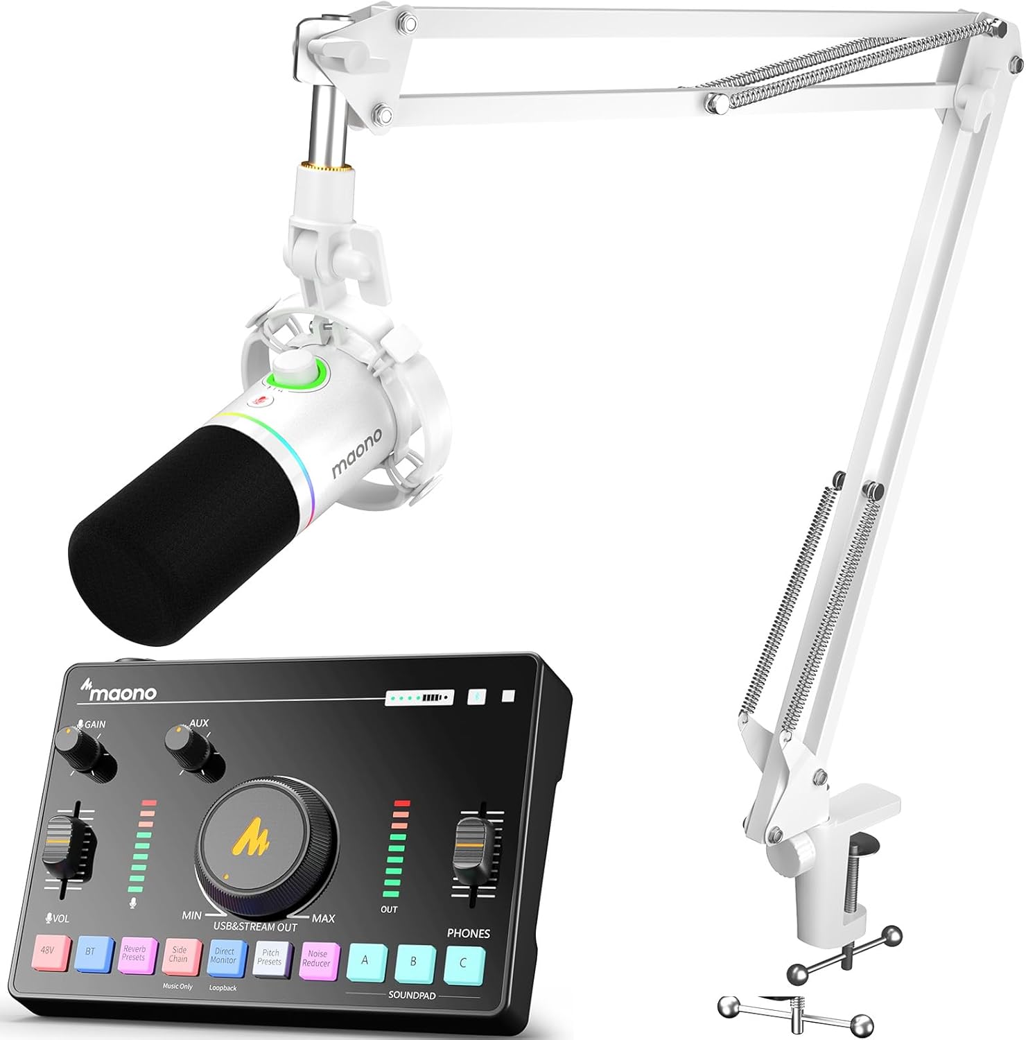 Amazon.com: MAONO XLR/USB Dynamic Microphone and Streaming Audio Mixer ...