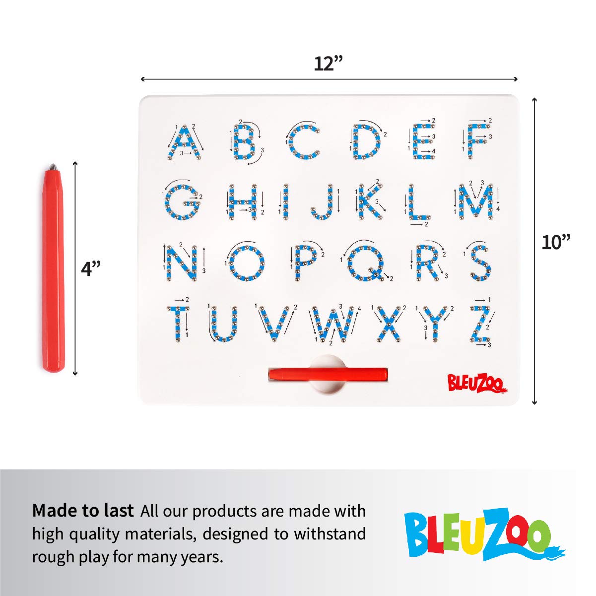 BleuZoo Alphabet Magnetic Letter Tracing Board - Educational ABC Read ...