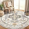 Amazon.com: RELEANY 6ft Round Rug 6ft Round Area Rug Machine Washable ...