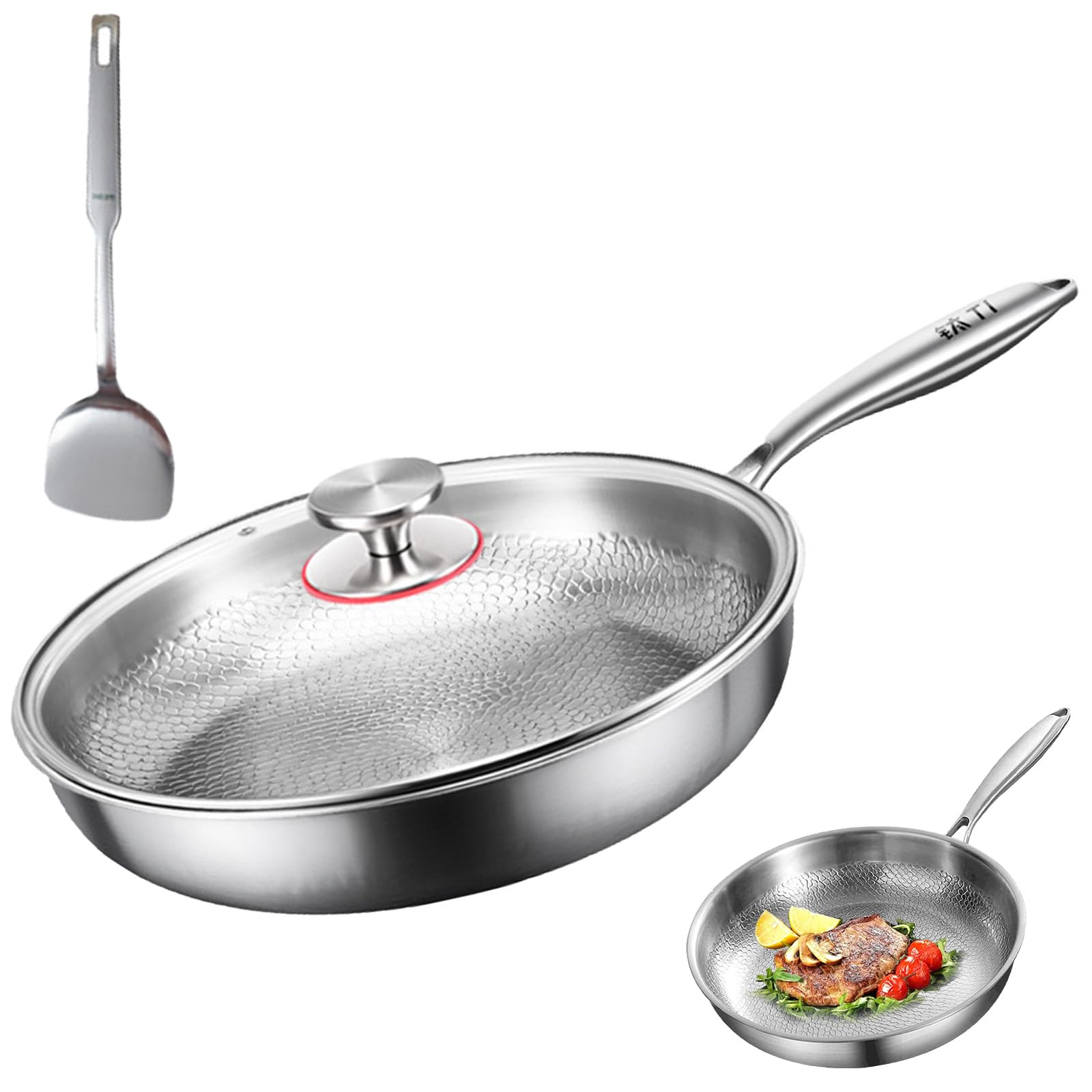 Titanium Cookware Titanium Hammered With Lid, 2025 Ultra-Titanium ...