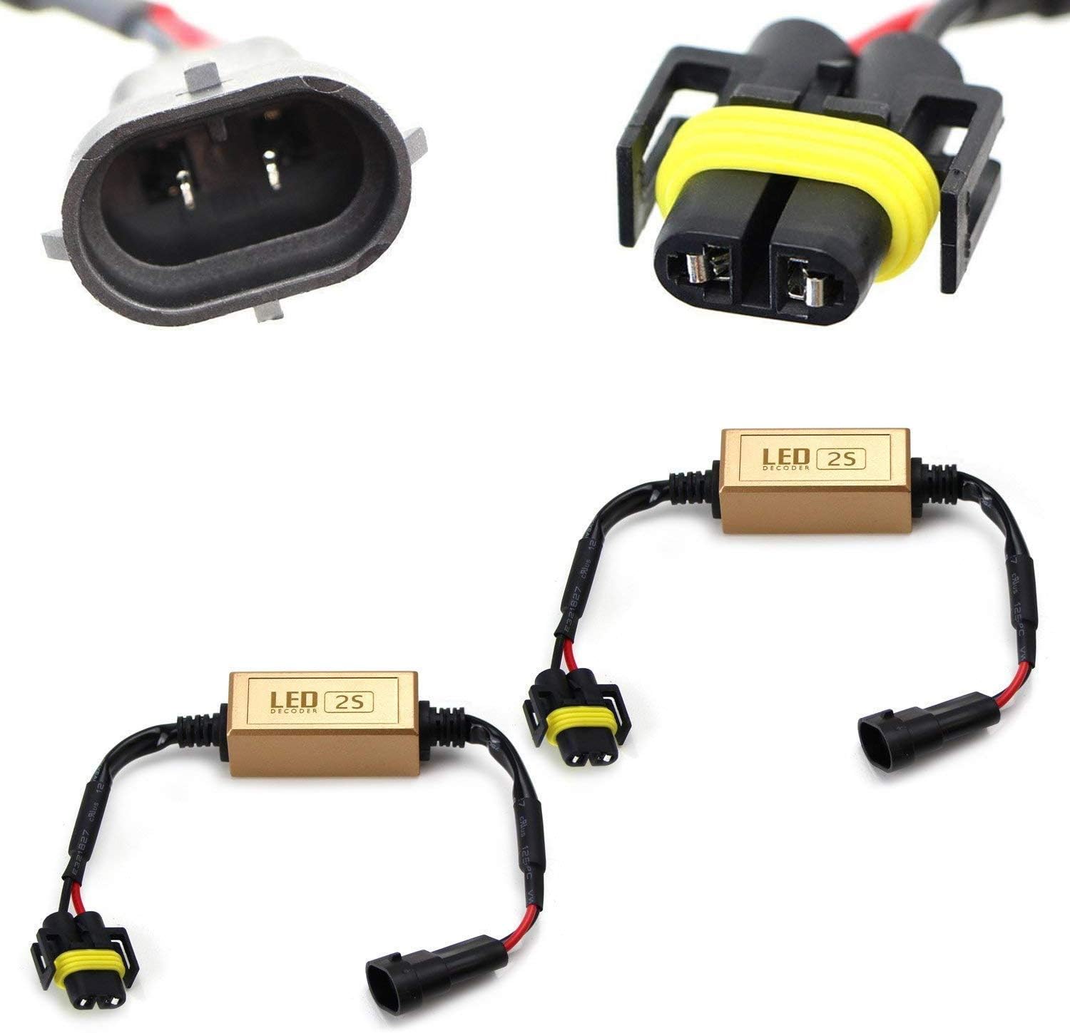 Amazon.com: iJDMTOY H11 H8 燈泡尺寸 LED CAN-Bus 防閃爍電阻消除解碼器(即插即用) : 汽車