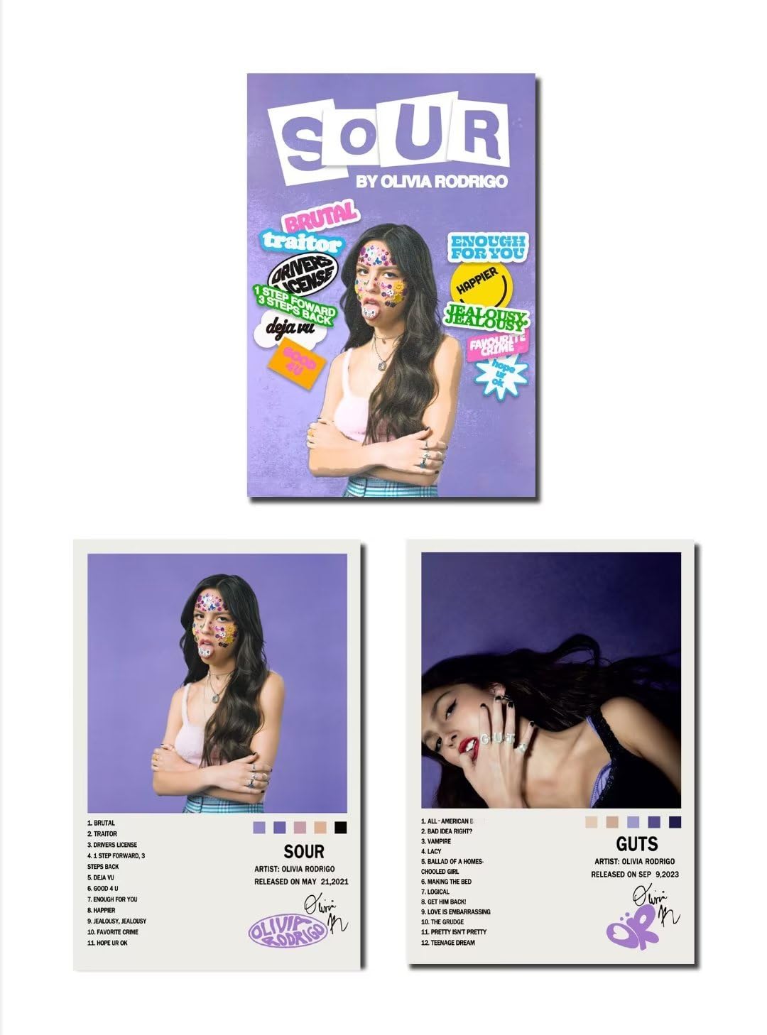 Amazon.com: olivia rodrigo poster A Set of 3 canvas posters,8x12 inch ...