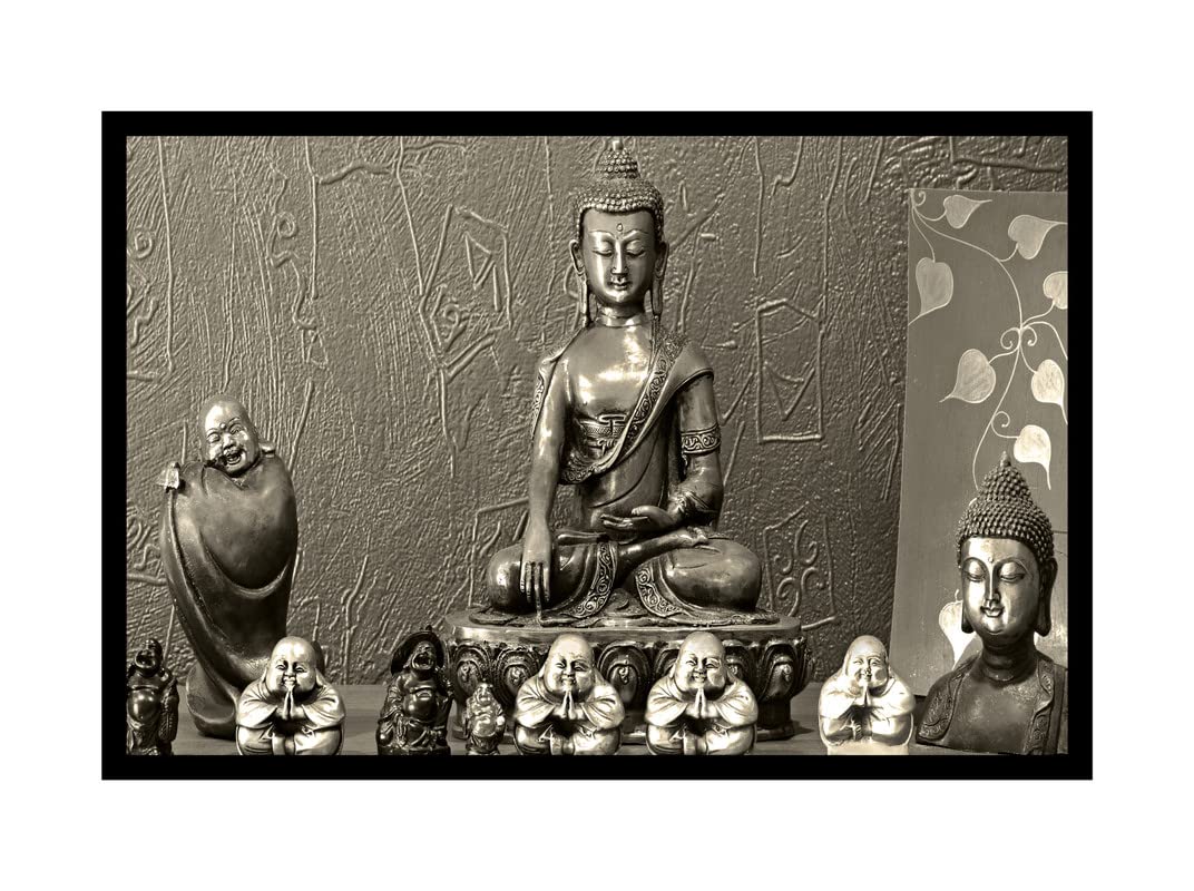 BYTE SHOP Lord Buddha Religious Multicolor Wall Decor Poster Multicolor ...
