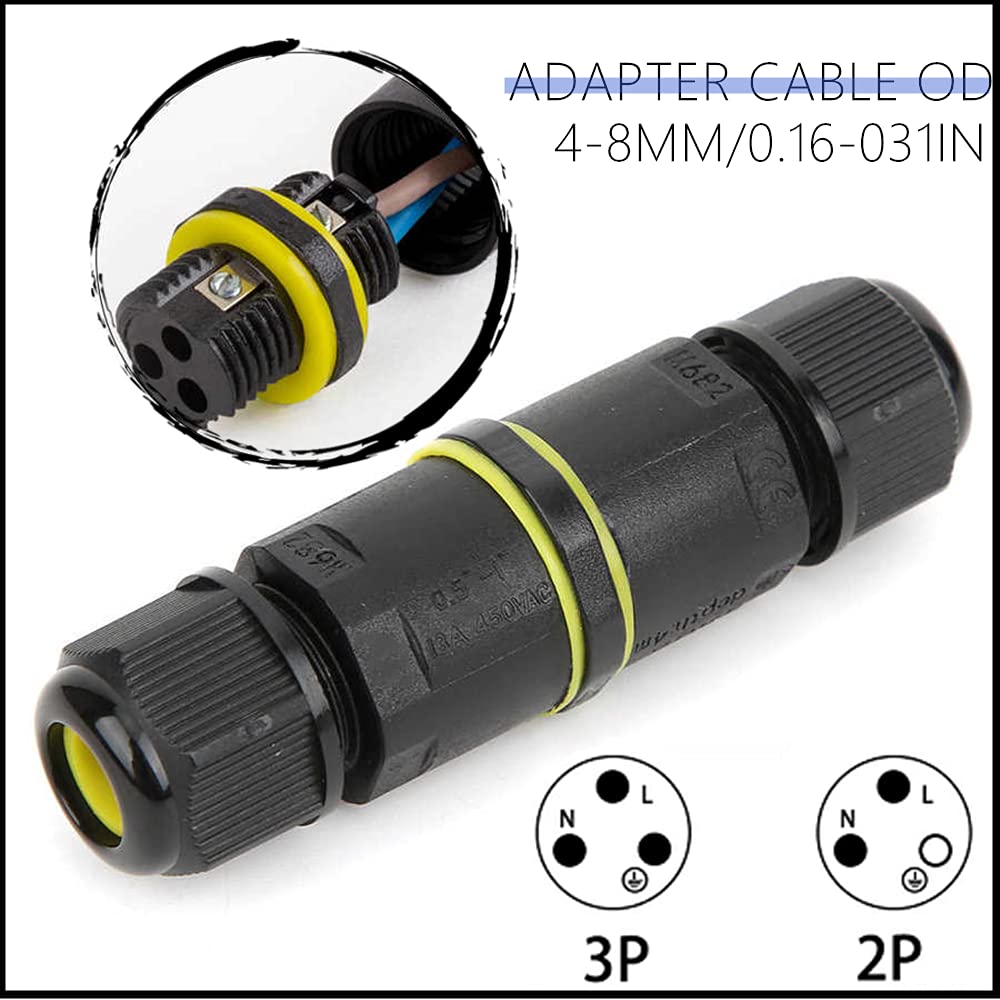 4 Pcs Junction Box， Waterproof Cable Connector,Outdoor Cable Connector ...