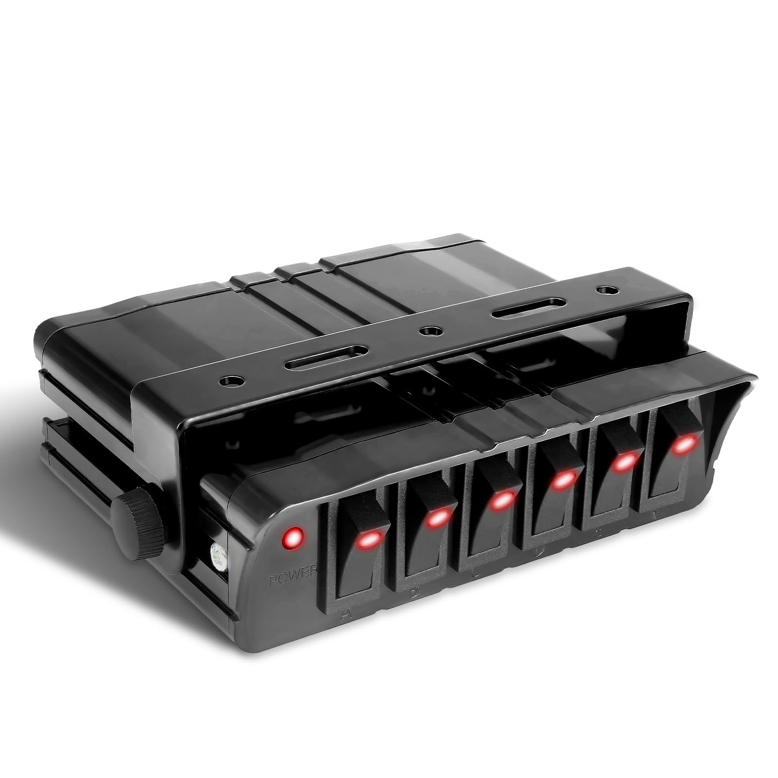 Snapklik.com : 6 Gang Rocker Switch Box SPST, 12V 40Amp Toggle Switch ...