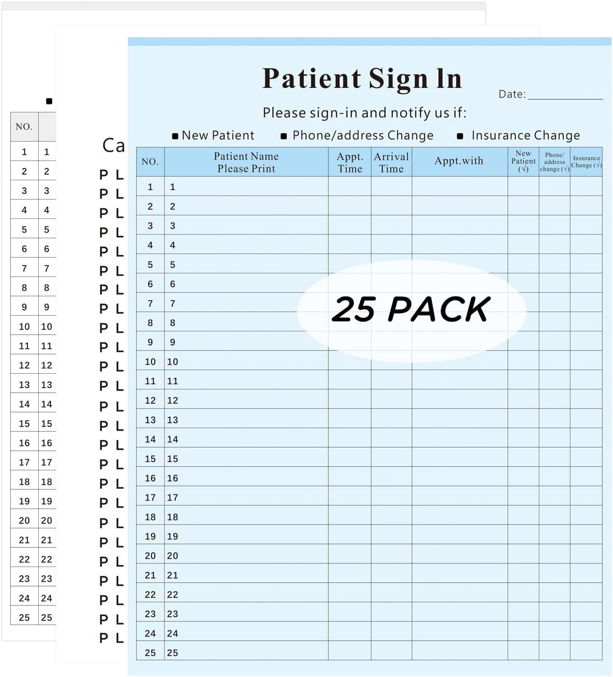 Amazon.com: Patient Sign in Label Forms, Joyfulmap 25 Patient Sign in ...