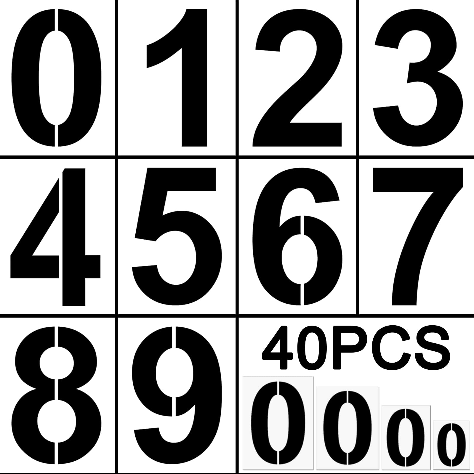 Amazon.com: 40Pcs Large Number Stencils Reusable Plastic Numbers ...
