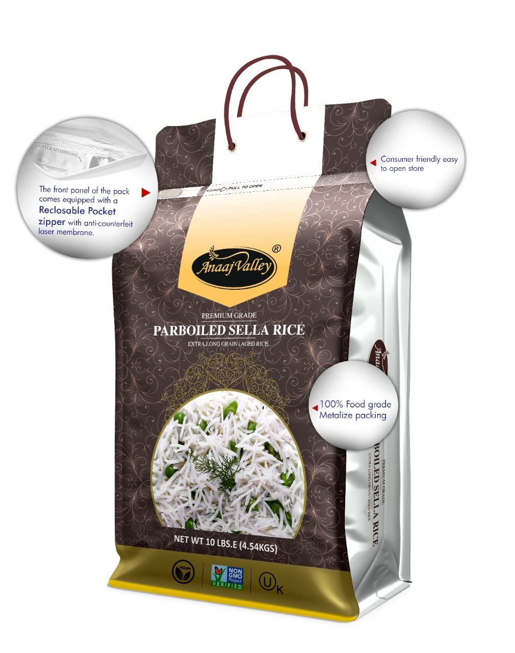 Buy ANAAJ VALLEY Sella Rice - 10 Pound (lbs.) Parboiled Sella Rice ...
