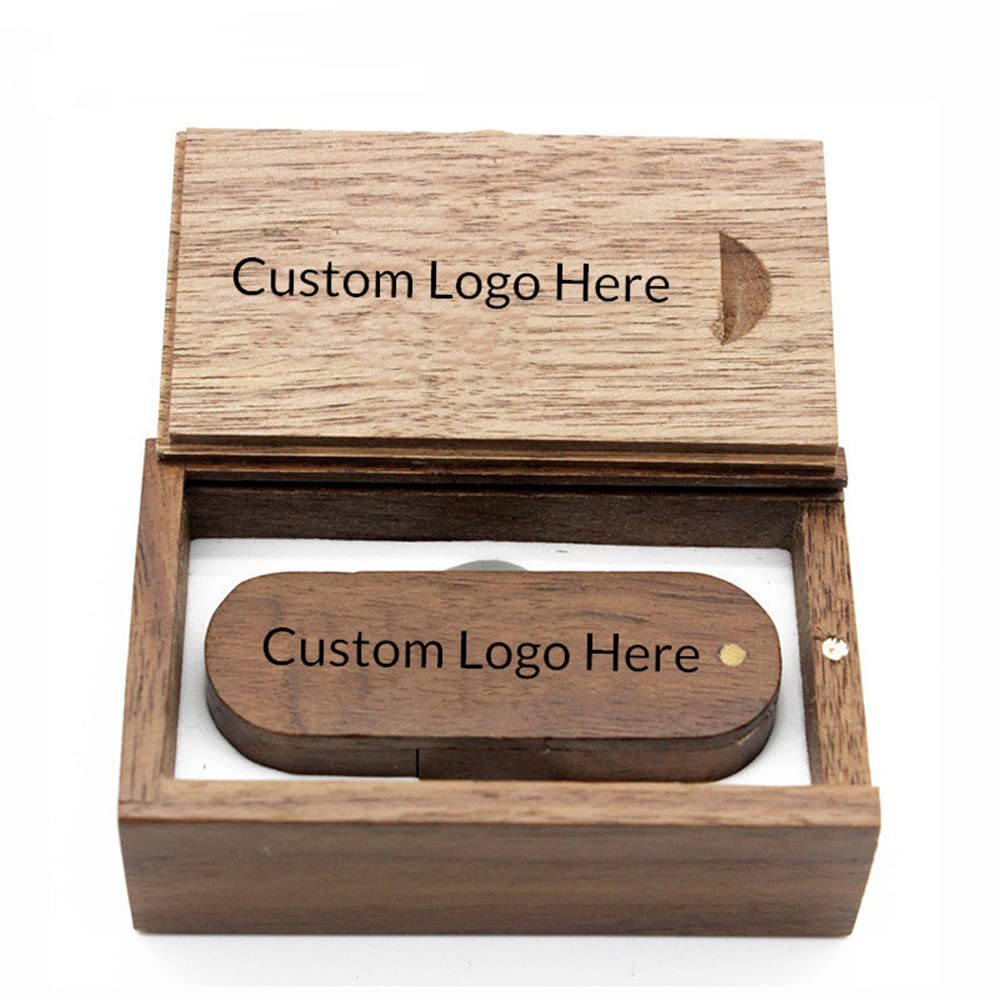 Amazon.com: Custom Wooden USB Flash Drive, Personalize Your Logo Rotate ...
