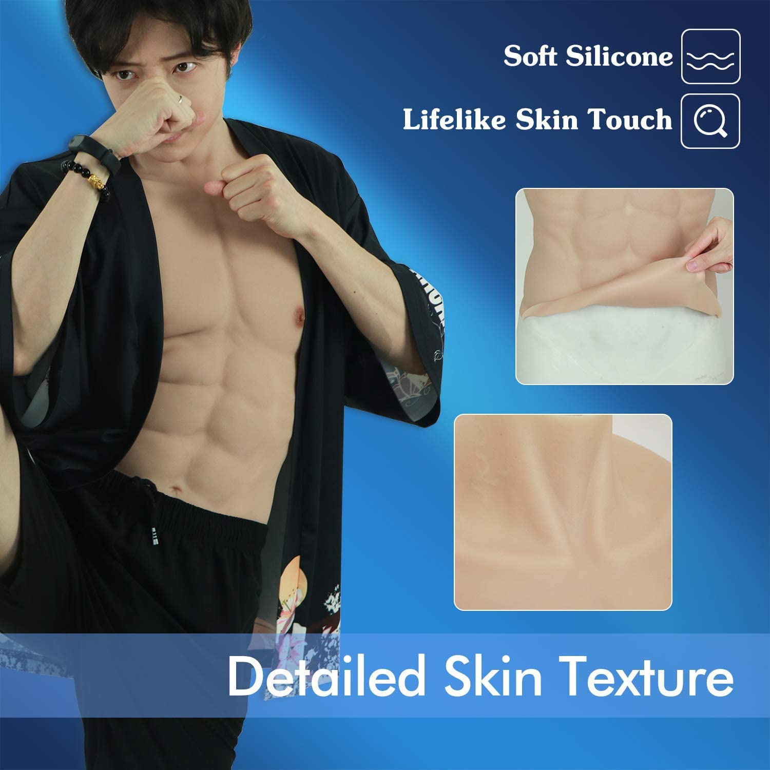 ROANYER Male Chest Silicone Muscle Suit Realistic Mens Silicone Chest ...