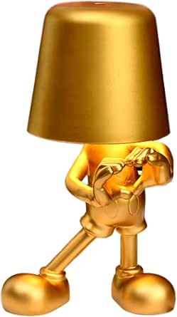 GZKPL Thinker Table Lamp Collection, Golden Man Lamp Battery Operated ...