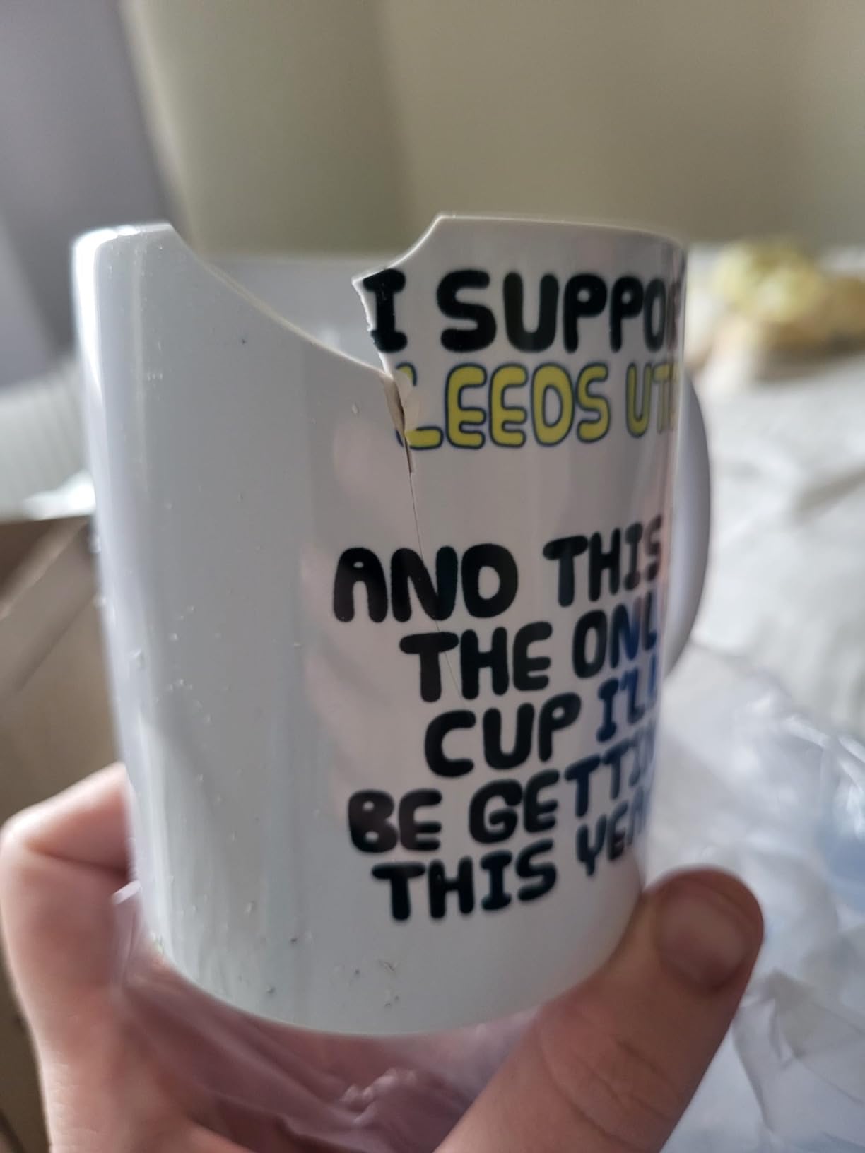 Leeds United Supporter Mug - Funny 11oz Ceramic Cup for Coffee, Tea ...