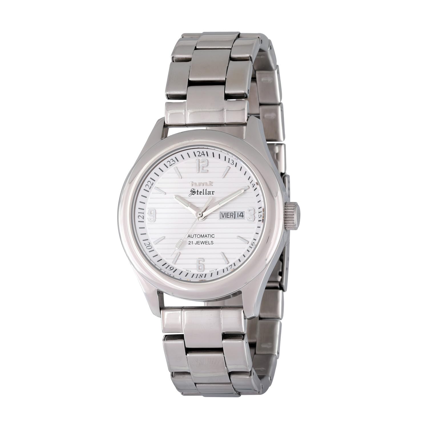 Buy HMT Stellar DASS 09 Plain Silver Color Watch for Men | 1 Year ...