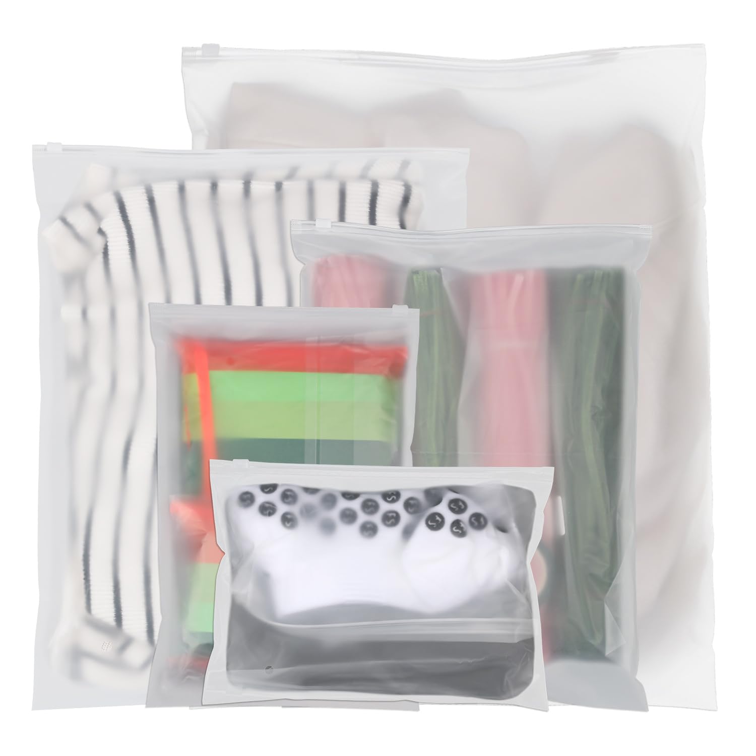 Amazon.com: 20PCS Travel Storage Bags, Reusable Plastic Frosted ...