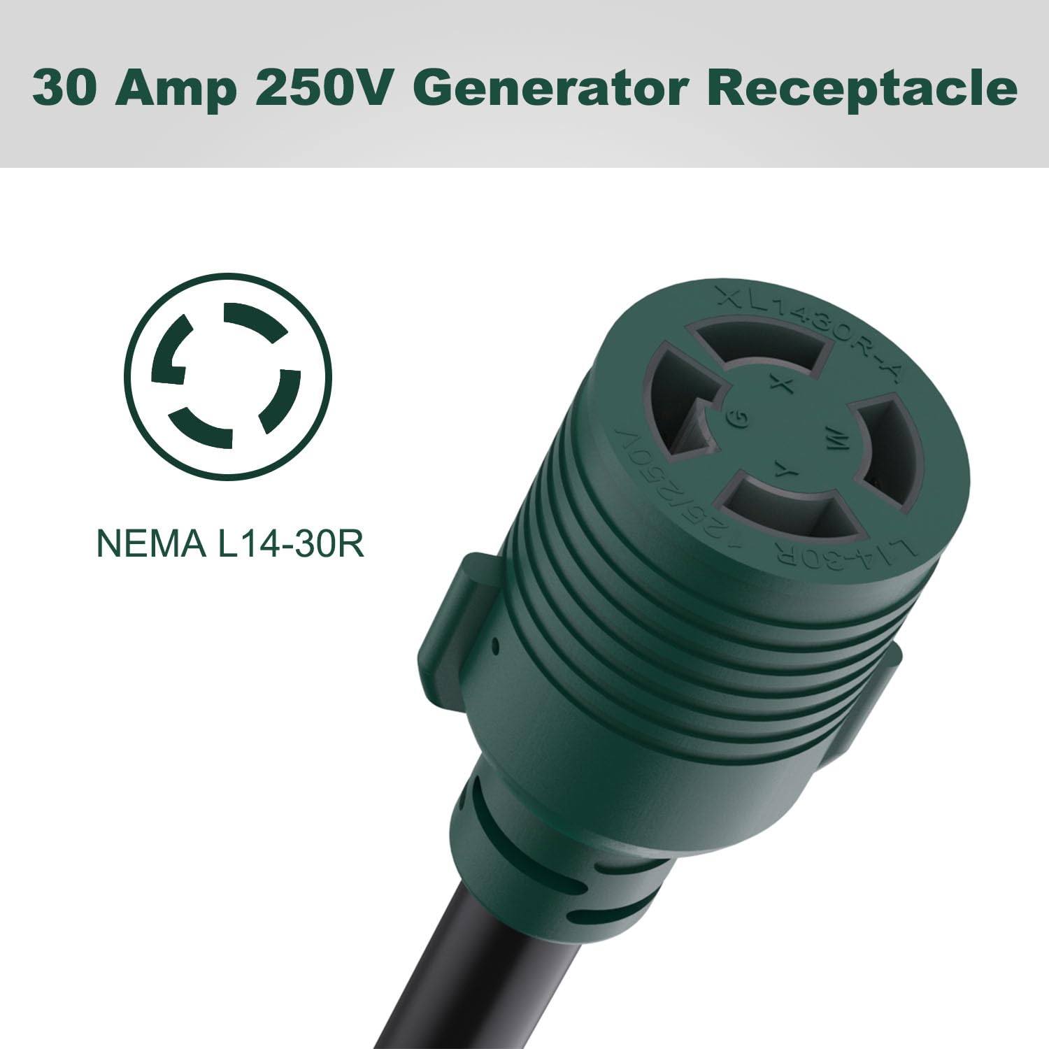 Snapklik.com : NEMA TT-30P To L14-30R Adapter Cord, 30 Amp 3 Prong To 4 ...