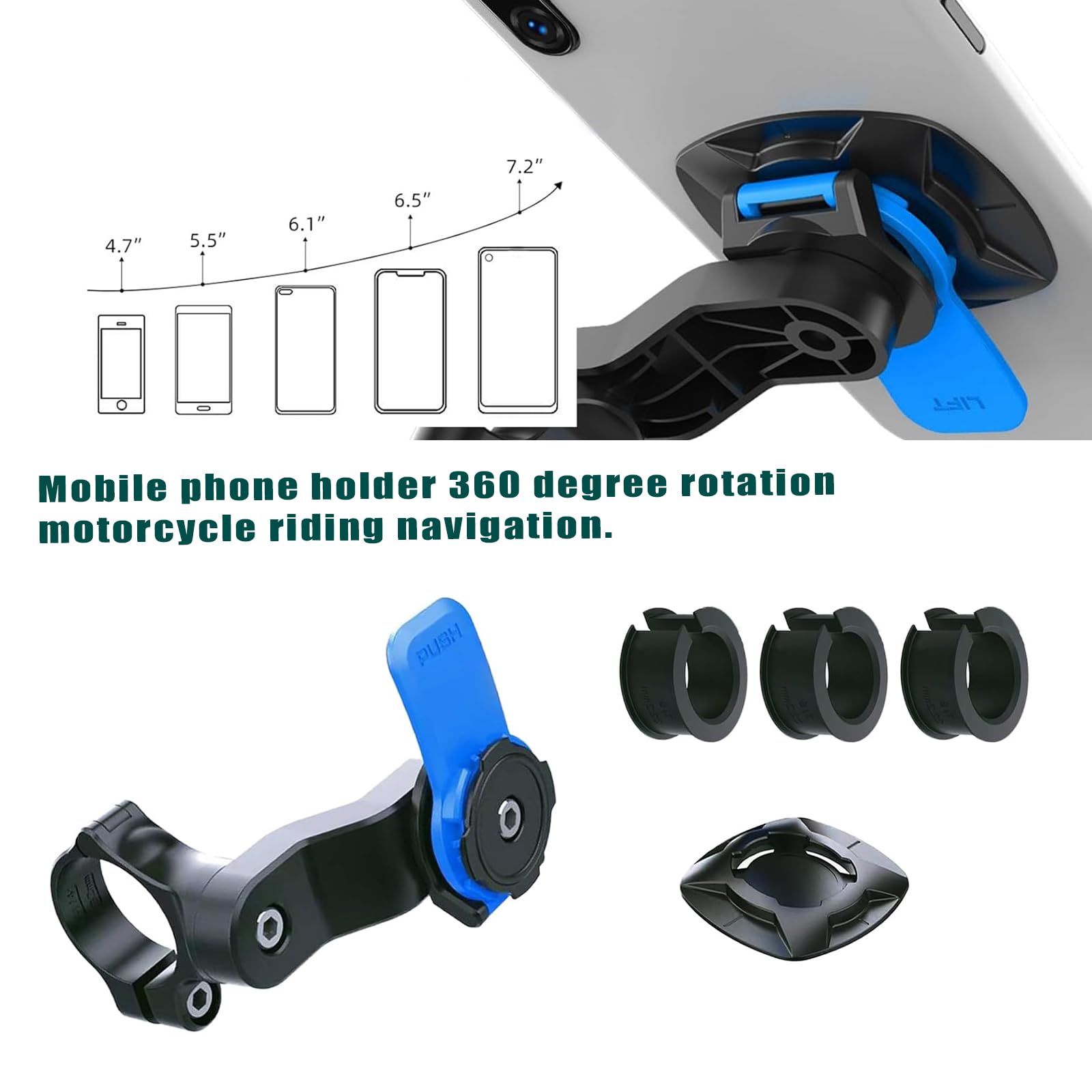 1 PC Automotive Cell Phone Holder, Handle Vertical Four-Lock Shock ...