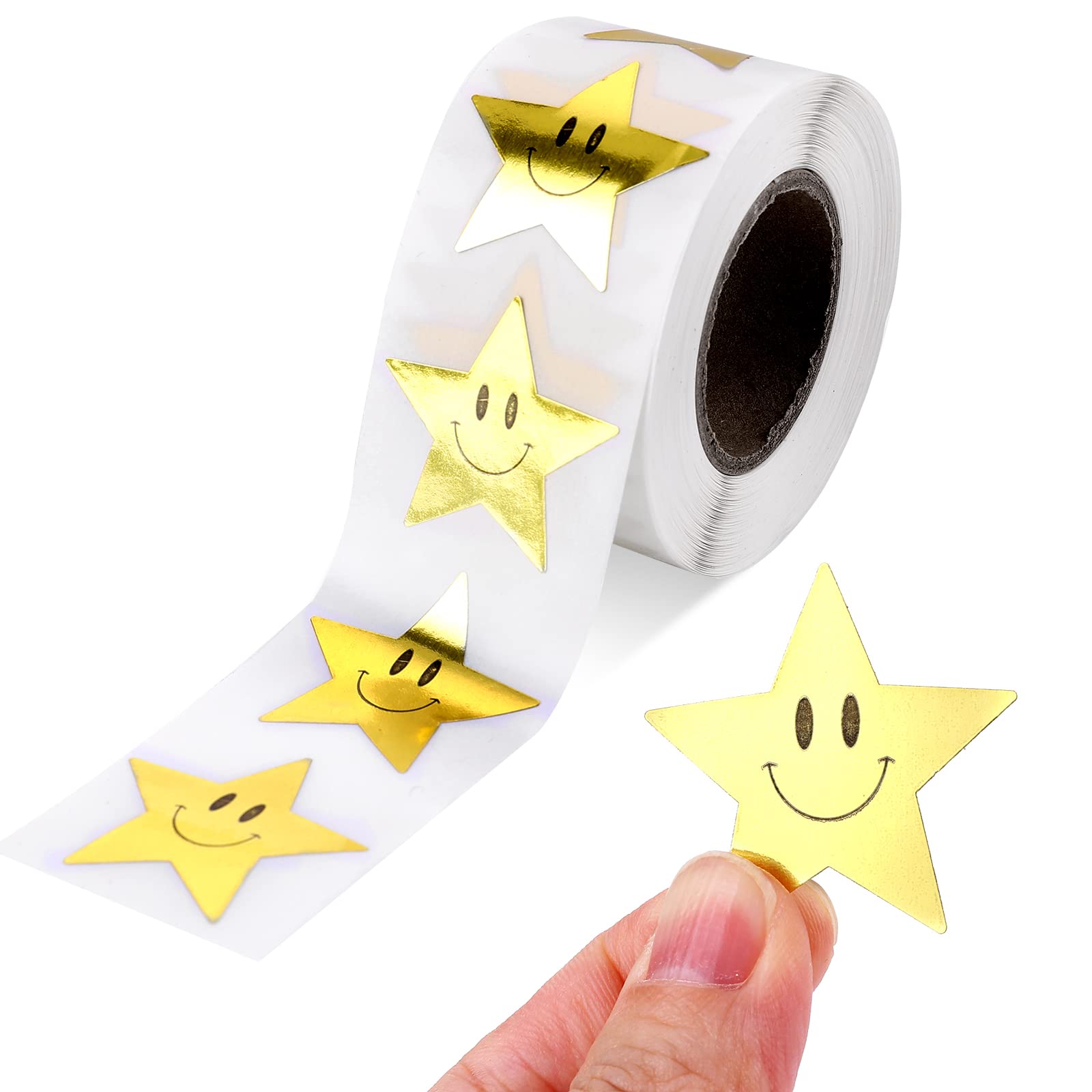 Buy Prasacco 500 Pieces Golden Star Smile Face Stickers, Star Stickers ...
