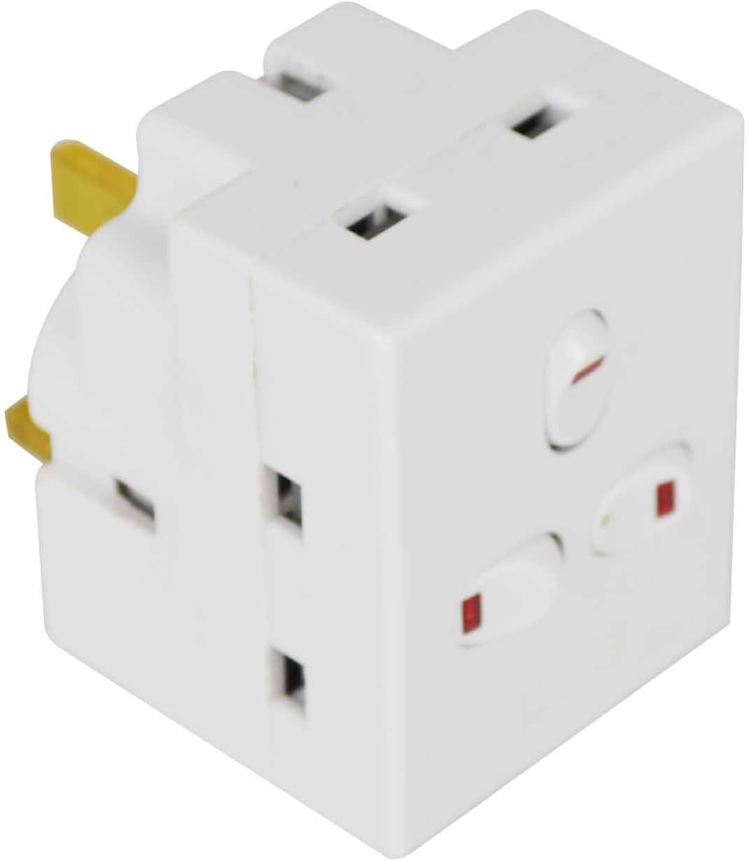 STATUS 3 Way Multi Plug Adapter | UK 3 Pin Multi Plug Adaptor ...