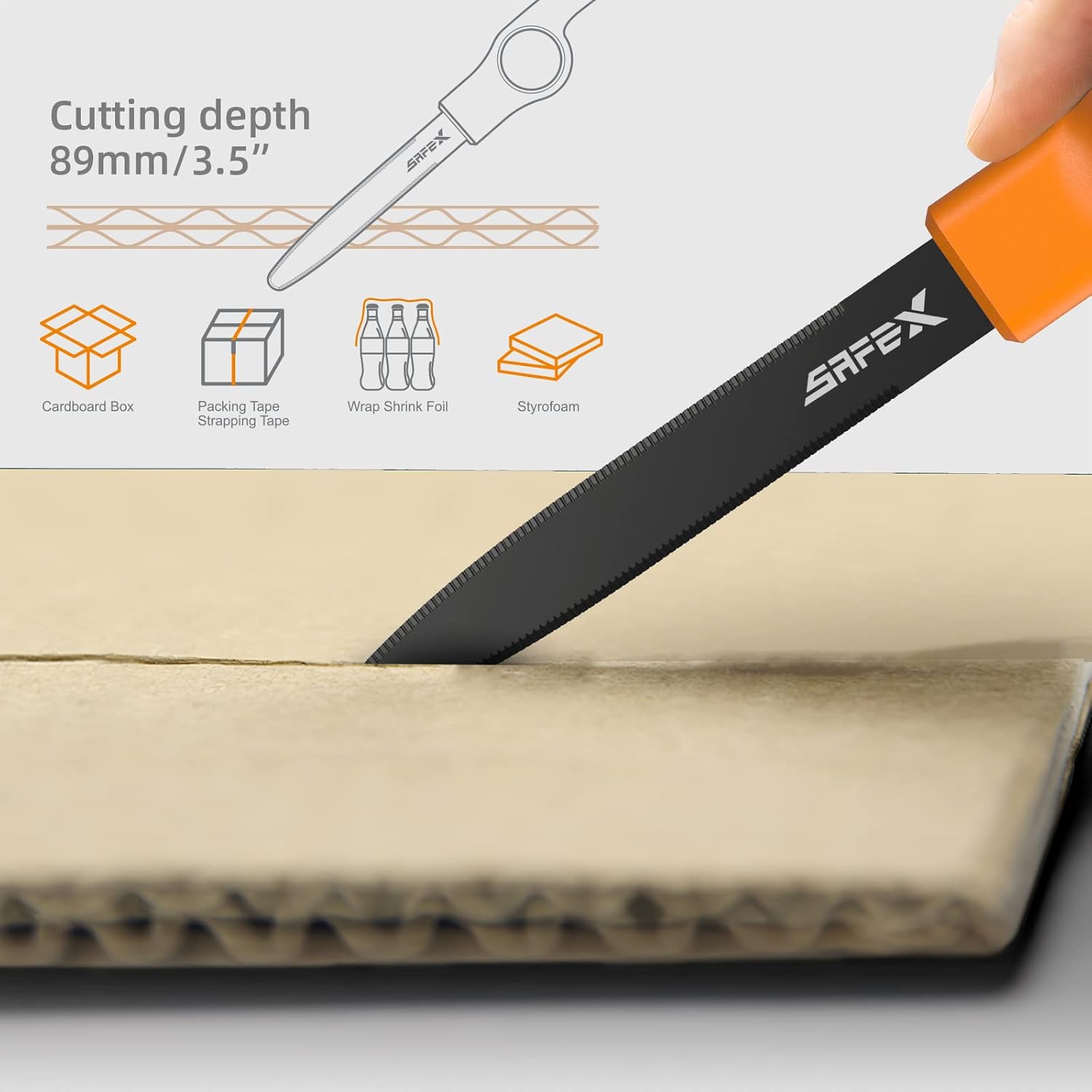 Buy SAFEX Corrugated Cardboard Cutter, Safety Box Cutter with Ergonomic ...