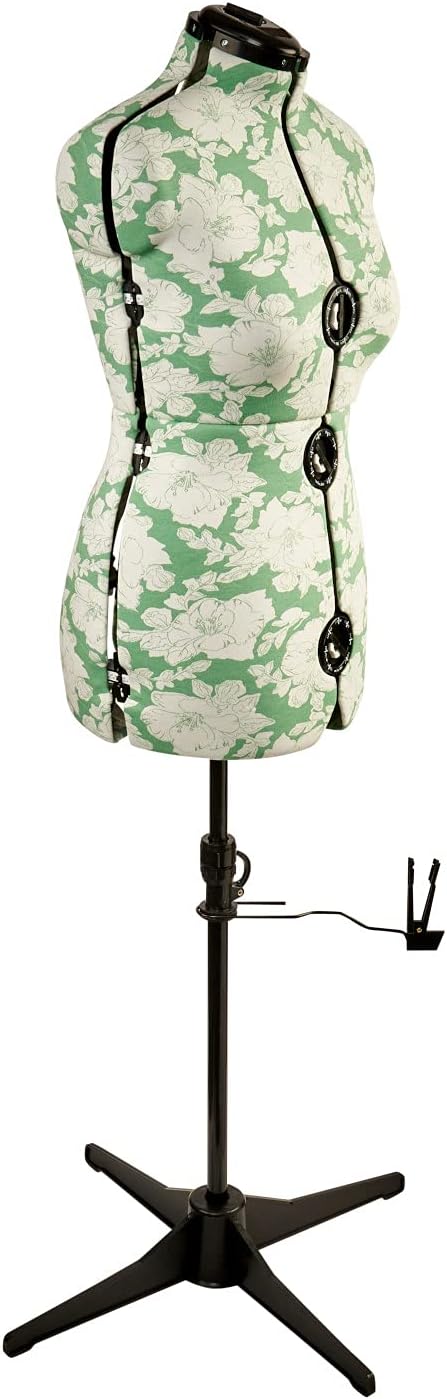 Sewing Online Adjustable Dressmakers Dummy, in a Green Hollyhock Fabric ...